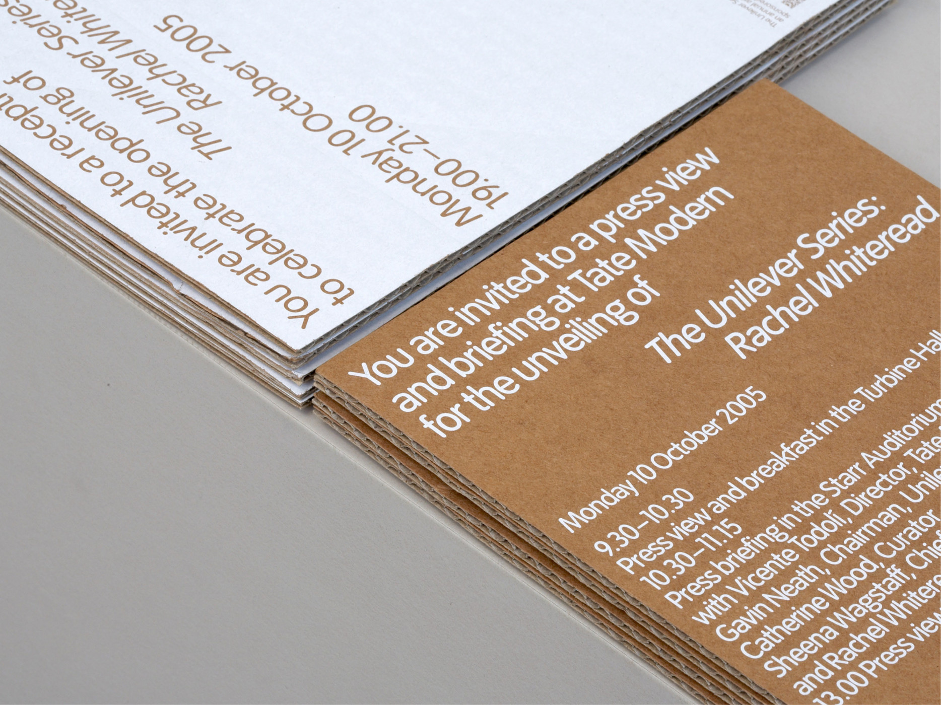 Tate Modern – Rachel Whiteread: Embankment invitation – Cartlidge Levene